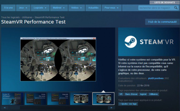 Une app Steam pour vérifier si votre PC est compatible VR