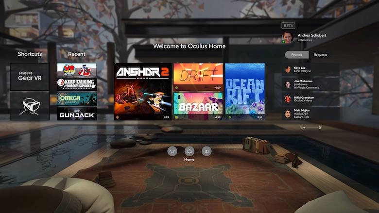 Amélioration du design Oculus Home pour Gear VR en juin