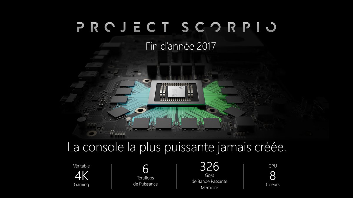 Project Scorpio : Les specs de la nouvelle console Microsoft